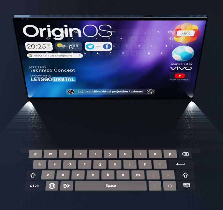 Vivo tri-fold smartphone with virtual keyboard | LetsGoDigital