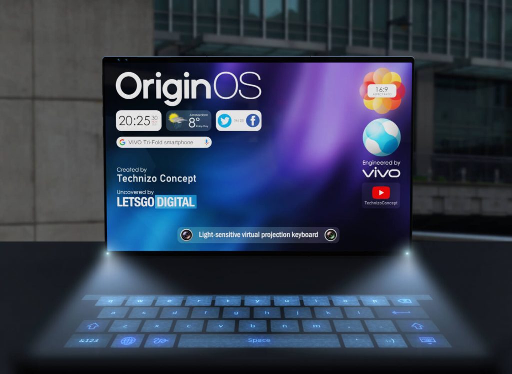 Vivo tri-fold smartphone with virtual keyboard | LetsGoDigital